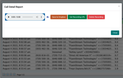 Accessing Call Recordings in FluentCloud Reports